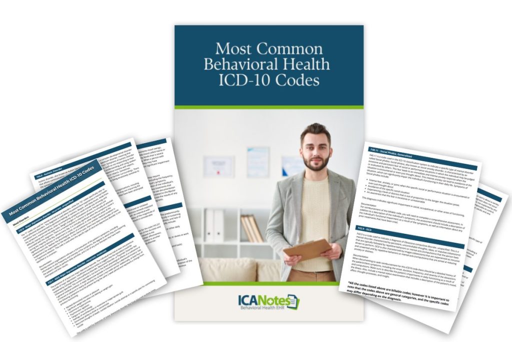 Most Commonly Used ICD-10 Codes in Behavioral Health | ICANotes