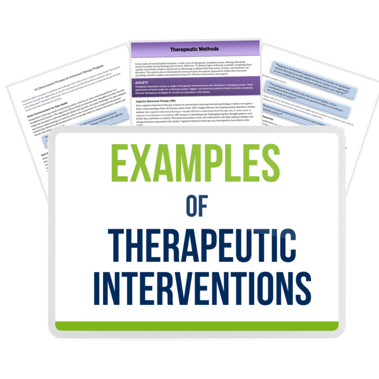 Therapeutic Interventions for Progress Notes | PDF Download