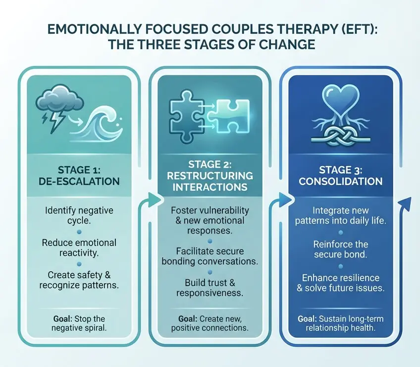Emotionally Focused Couples Therapy (EFCT): Techniques & Stages
