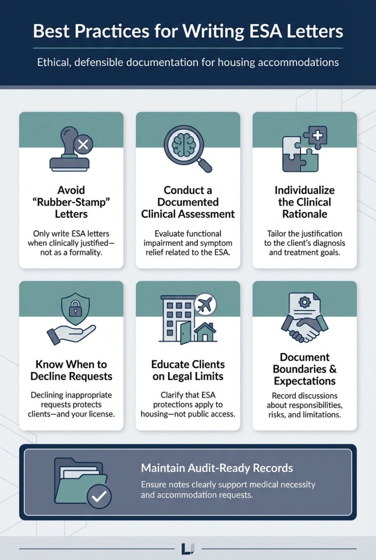 ESA Letter Template for Therapists: FHA-Compliant Housing Guide (2026)