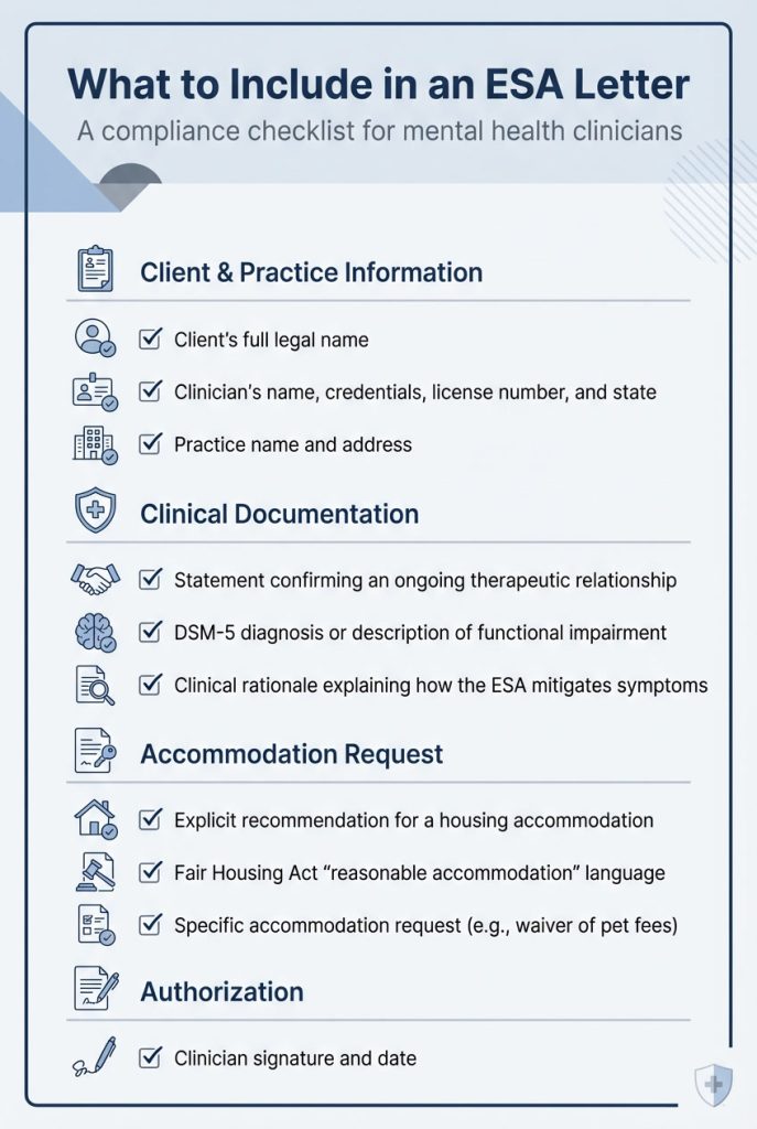 ESA Letter Template for Therapists: FHA-Compliant Housing Guide (2026)
